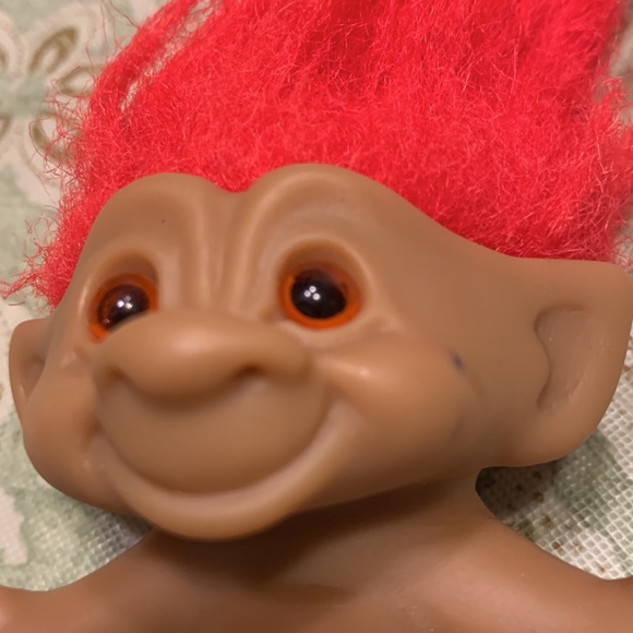 Other | 3 Ace Treasure Troll Red Hair Eyes And Heart Shaped Jewel Euc ...
